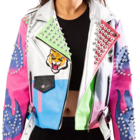 Azalea Wang | Jackets & Coats | Azalea Wang Periodt Studded Faux Leather Jacket M L | Poshmark